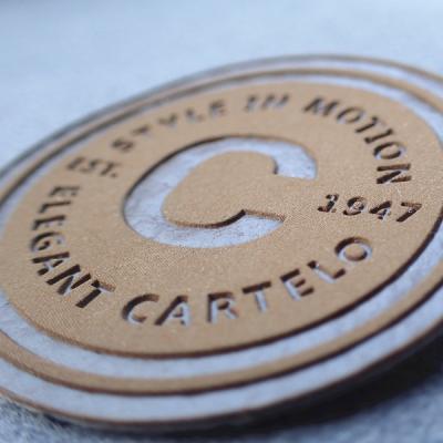 China Garment Embossed Leather Patches for sale