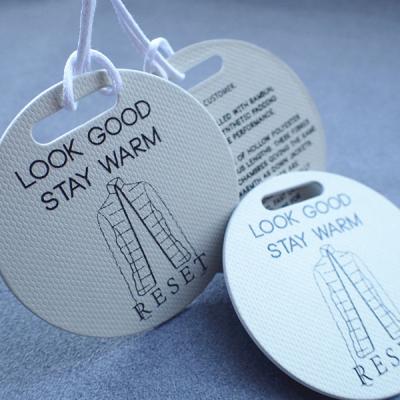 China Rectangle Shape Screen Printing 72pt Garment Hang Tags for sale