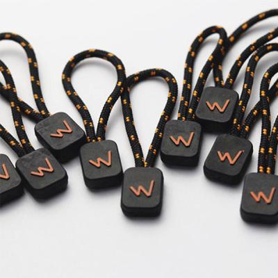 China Embossment Effect ISO Auto Lock Zipper Pull Cord For Clothes for sale