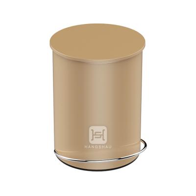 China 3 liter golden color foot control dust bin garbage bin for sale