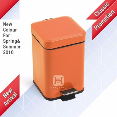China square dust bin 3L orange color home use for sale