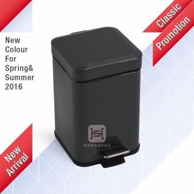 China black color square dust pail 3L household use for sale