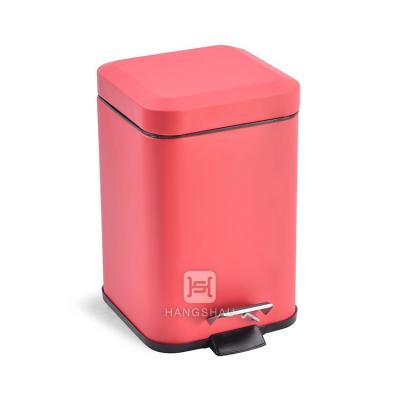 China rubber paint dust bin trash can 3L red color for sale