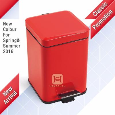 China customized colorful garbage basket with pedal 6L for sale