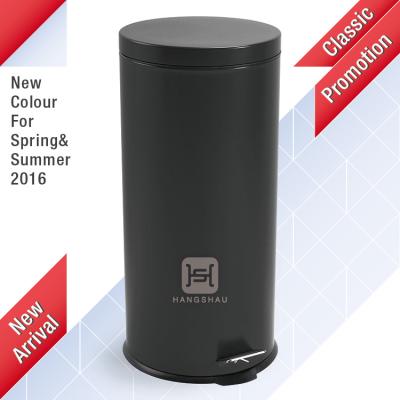 China 30L metal dustbin step bin black color for sale