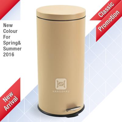 China 30L round champagne color food waste bin for sale
