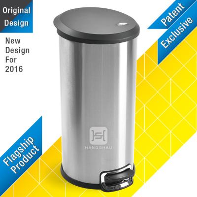 China patent design 30L foot pedal garbage bin matt finishing for sale