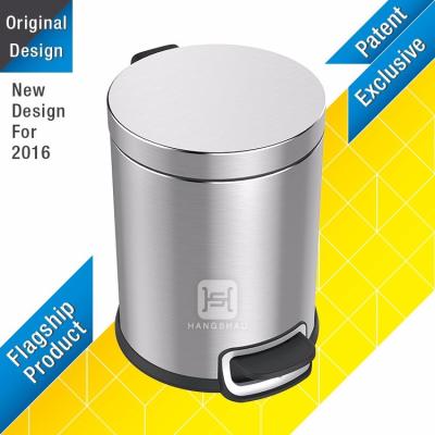 China 5 litter round trash can stainless steel body for sale
