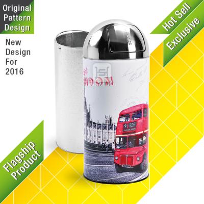 China 25L round push dust bin with or without bucket for sale