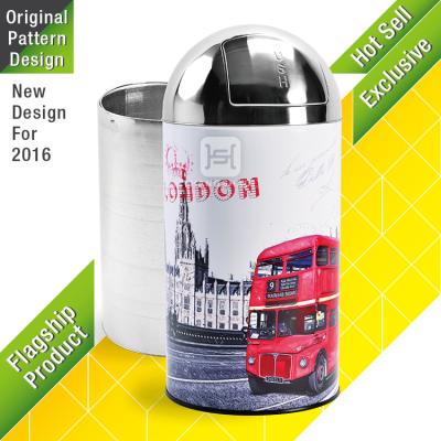 China 50L round push dust bin with or without bucket for sale