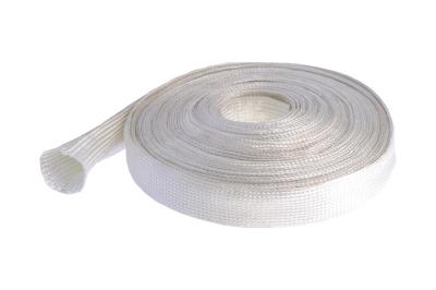 China Glass fiber sleeve 100% E glass cloth, High temperature resistance, Color white for sale