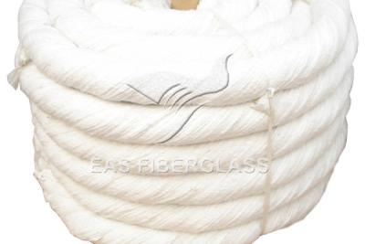 China Ceramic Fiber Twisted Rope, High temperature and fire resistance, Color white for sale