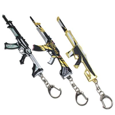 Cina Anello portachiavi a forma di a catena chiave della pistola del mini del gioco della pistola 12cm Valorant metallo principale del vandalo in vendita