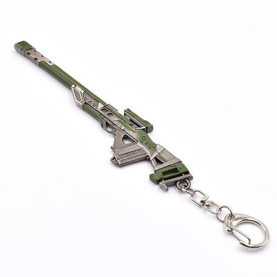 Cina Catena chiave di fucilazione popolare dell'APICE della pistola del metallo del carattere del gioco dell'eroe del modello triplo di modello del tiratore franco dal produttore della Cina 11cm in vendita