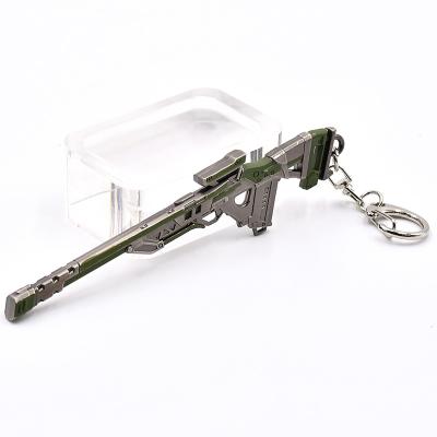 中国 中国の製造業者からの普及した撃つゲームの特性の金属銃のモデル頂点の英雄の三重の狙撃兵モデルKeychain 11cm 販売のため