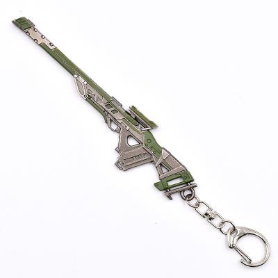 中国 中国の製造業者からの普及した撃つゲームの特性の金属銃のモデル頂点の英雄の三重の狙撃兵モデルKeychain 11cm 販売のため
