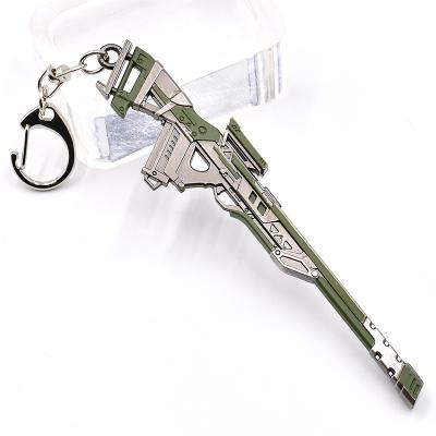 中国 中国の製造業者からの普及した撃つゲームの特性の金属銃のモデル頂点の英雄の三重の狙撃兵モデルKeychain 11cm 販売のため