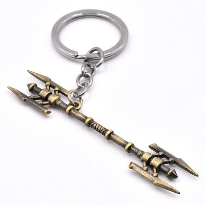 Cina League of Legends Shining Girl Mini Metal Law staff Keychain display Item Ornaments Toy Gift for boy in vendita