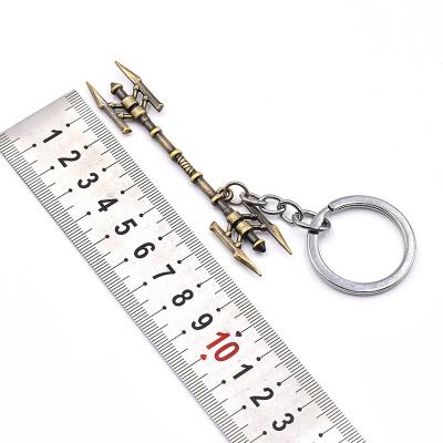 Cina League of Legends Shining Girl Mini Metal Law staff Keychain display Item Ornaments Toy Gift for boy in vendita