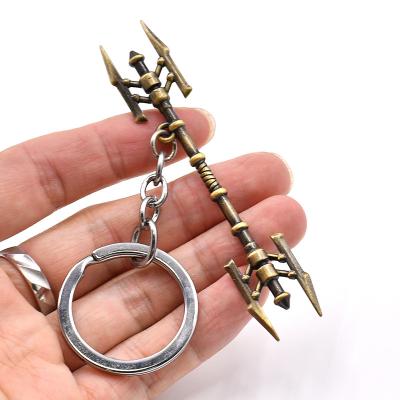 Cina League of Legends Shining Girl Mini Metal Law staff Keychain display Item Ornaments Toy Gift for boy in vendita