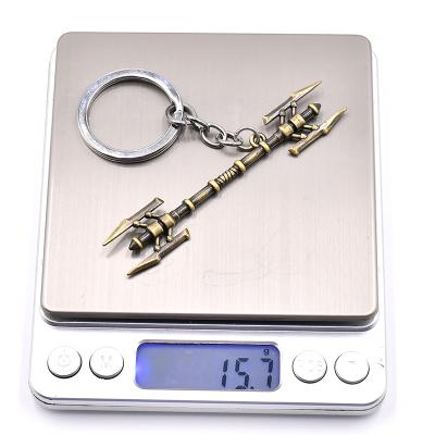 Cina League of Legends Shining Girl Mini Metal Law staff Keychain display Item Ornaments Toy Gift for boy in vendita
