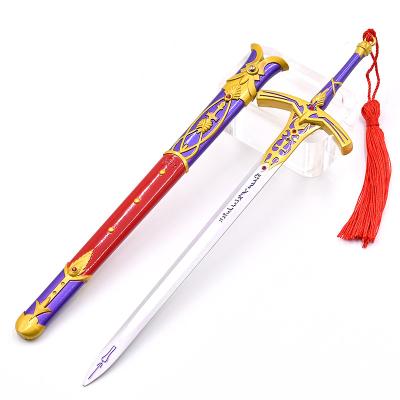 Cina Unisex Katanas Sword Keychain Caliburn Fate Stay Night Saber Mini Metal Alloy Sword Toy For Cosplay Gift Art in vendita