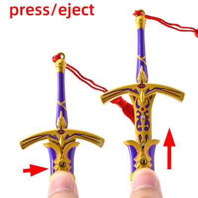 Cina Unisex Katanas Sword Keychain Caliburn Fate Stay Night Saber Mini Metal Alloy Sword Toy For Cosplay Gift Art in vendita