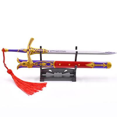 Cina Unisex Katanas Sword Keychain Caliburn Fate Stay Night Saber Mini Metal Alloy Sword Toy For Cosplay Gift Art in vendita