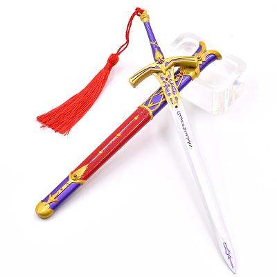 Cina Unisex Katanas Sword Keychain Caliburn Fate Stay Night Saber Mini Metal Alloy Sword Toy For Cosplay Gift Art in vendita