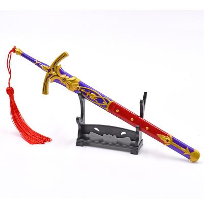 Cina Unisex Katanas Sword Keychain Caliburn Fate Stay Night Saber Mini Metal Alloy Sword Toy For Cosplay Gift Art in vendita