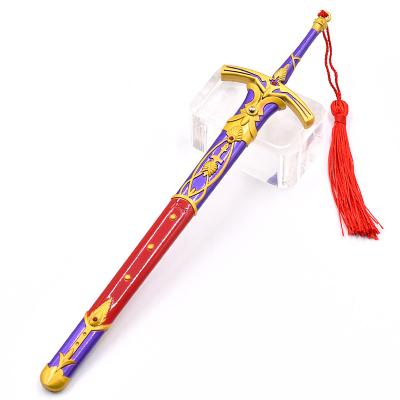 Cina Unisex Katanas Sword Keychain Caliburn Fate Stay Night Saber Mini Metal Alloy Sword Toy For Cosplay Gift Art in vendita