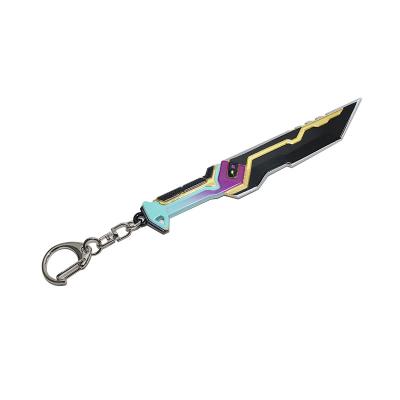 Cina 9Cm Metal Gun Keychain Craft Valorant Glitchpop Knife Gift Decoration in vendita