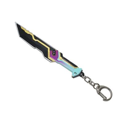 Cina 9Cm Metal Gun Keychain Craft Valorant Glitchpop Knife Gift Decoration in vendita