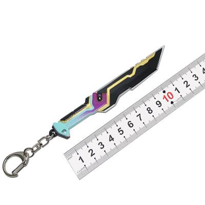 Cina 9Cm Metal Gun Keychain Craft Valorant Glitchpop Knife Gift Decoration in vendita