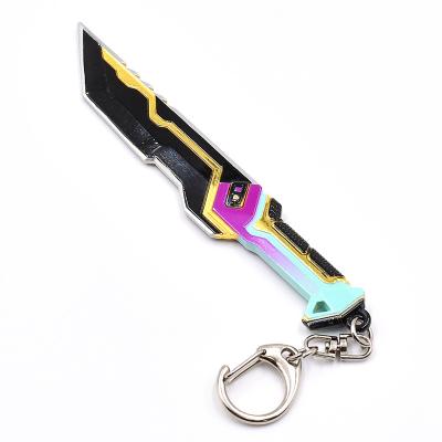 Cina 9Cm Metal Gun Keychain Craft Valorant Glitchpop Knife Gift Decoration in vendita