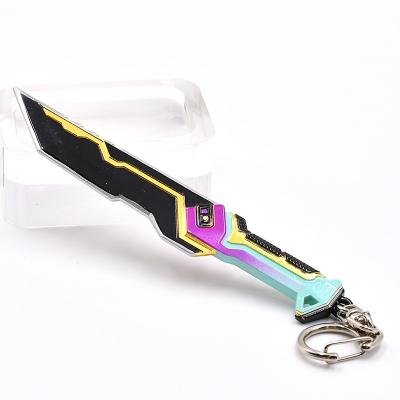 Cina 9Cm Metal Gun Keychain Craft Valorant Glitchpop Knife Gift Decoration in vendita