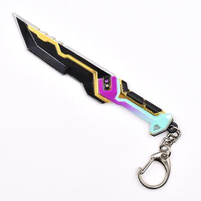Cina 9Cm Metal Gun Keychain Craft Valorant Glitchpop Knife Gift Decoration in vendita