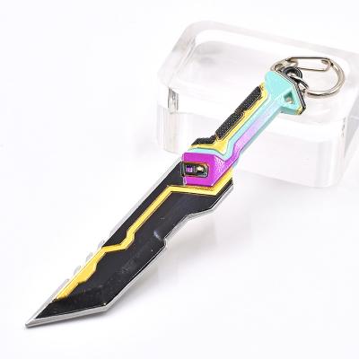 Cina 9Cm Metal Gun Keychain Craft Valorant Glitchpop Knife Gift Decoration in vendita