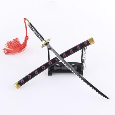 Cina Catena chiave Elasitc automatico in lega di zinco Katana di One Piece Sword del modello di Zoro Shusui 3D in vendita