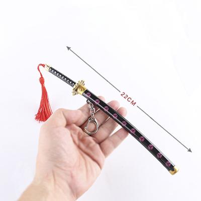 Cina Catena chiave Elasitc automatico in lega di zinco Katana di One Piece Sword del modello di Zoro Shusui 3D in vendita