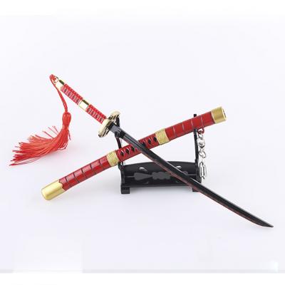 Cina Catena chiave Elasitc automatico in lega di zinco Katana di One Piece Sword del modello di Zoro Shusui 3D in vendita