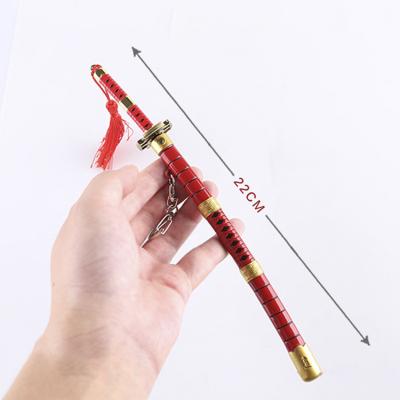 Cina Catena chiave Elasitc automatico in lega di zinco Katana di One Piece Sword del modello di Zoro Shusui 3D in vendita