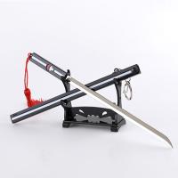China 3D Model Keychain Sword Narutu Sasuke Black Mini Katana Keychain for sale