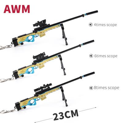 Cina catena chiave di Ring Battle Ground Player Unknown di chiave della pistola del metallo di 23cm AWM in vendita