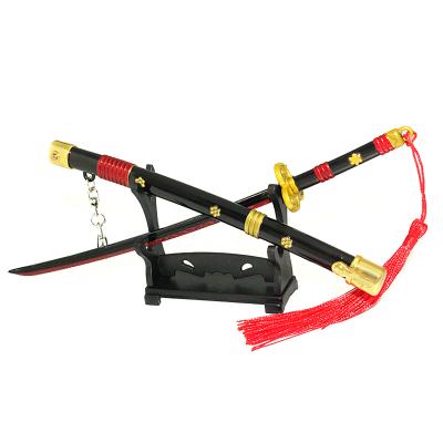 Cina Modello di un pezzo Keychain Sword Mini Katana del nero 3D di Zoro Enma in vendita