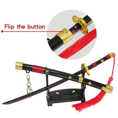 Cina Modello di un pezzo Keychain Sword Mini Katana del nero 3D di Zoro Enma in vendita