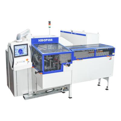 China HX120DH Book Block Three Knife Trimmer standalone or inline 4200 knives per hour dual pre stacking stations for sale
