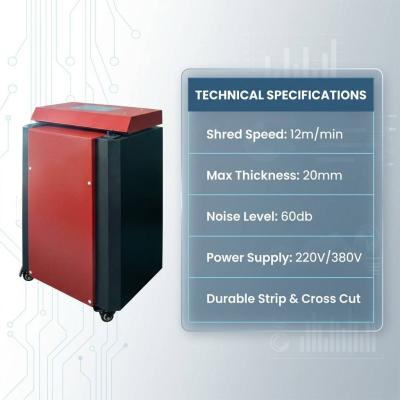 China Industrial Household Shredder Performing Strip Cross Cut Single Layer Material Processing for sale