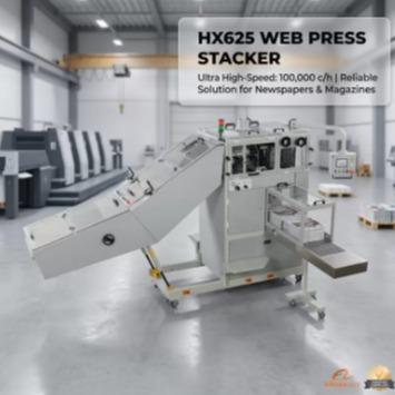 China HX625 Web Press Stacker optimized for newspaper web presses and rotary cutters ensuring finished paper stacking for sale