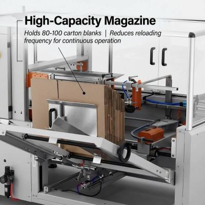 China Industrial Carton Bottom Sealing Equipment Running Up To 12 Cartons Per Minute Steadily for sale